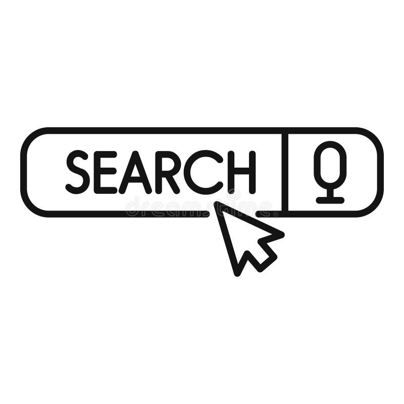 Computer Mouse Cursor Clicking on a Search Bar with Voice Search Option ...