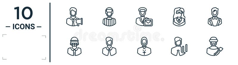 Linear Icon Set. Includes Thin Line , Icons for Report, Presentation ...
