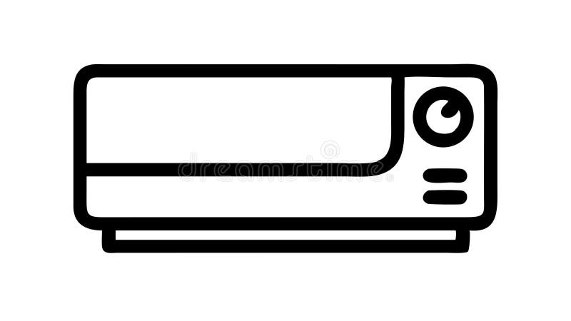 Outline of Air Conditioner Unit, Representing Cooling System , Vector ...
