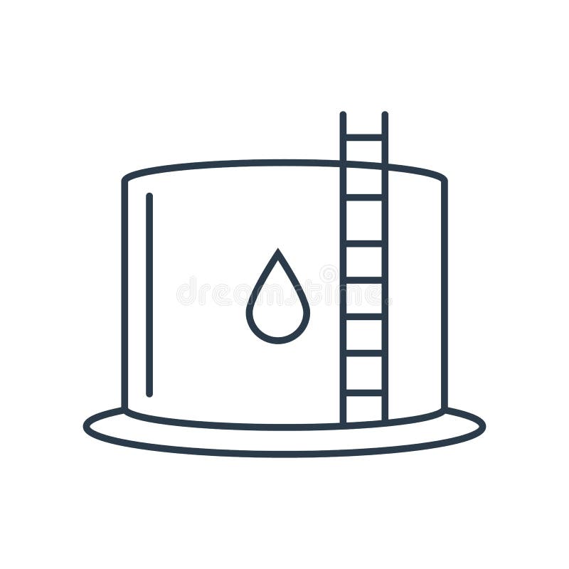 Linear icon of water tank stock illustration. Illustration of factory ...