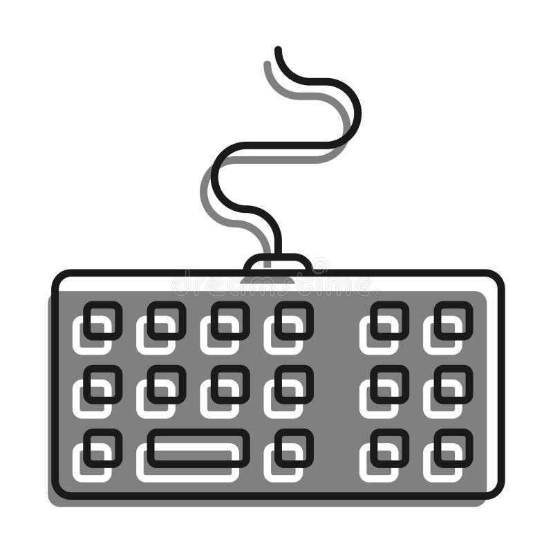 Linear Icon. Wireless Personal Computer Keyboard. Letters and Symbols ...