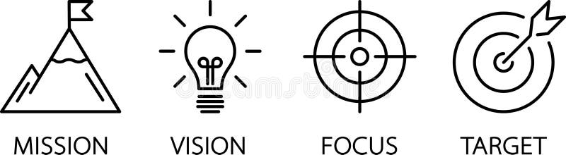 Mission, Vision and Values As Modern Linear Template Stock Vector ...