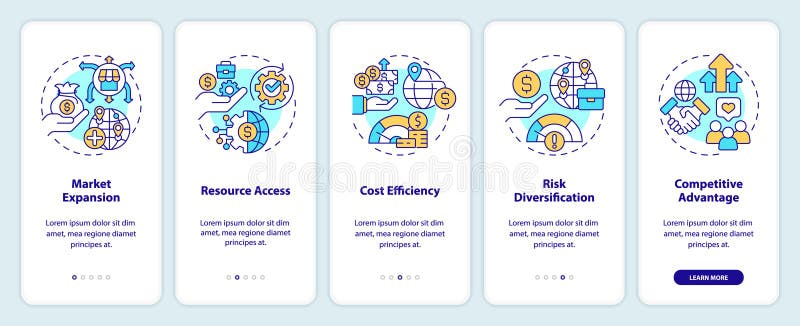 2D Foreign Direct Investment Concept with Thin Line Icons Stock Vector ...