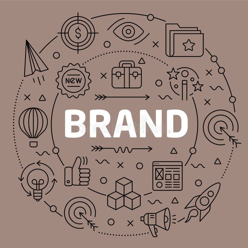 Linear illustration brand stock vector. Illustration of corporate ...