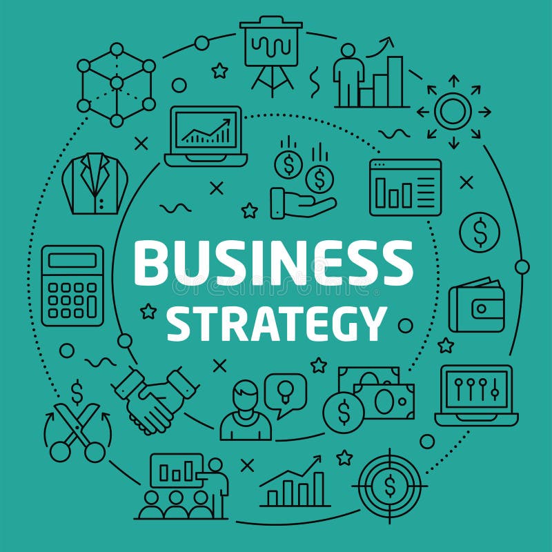 Linear Illustration Business Strategy Stock Vector - Illustration of ...