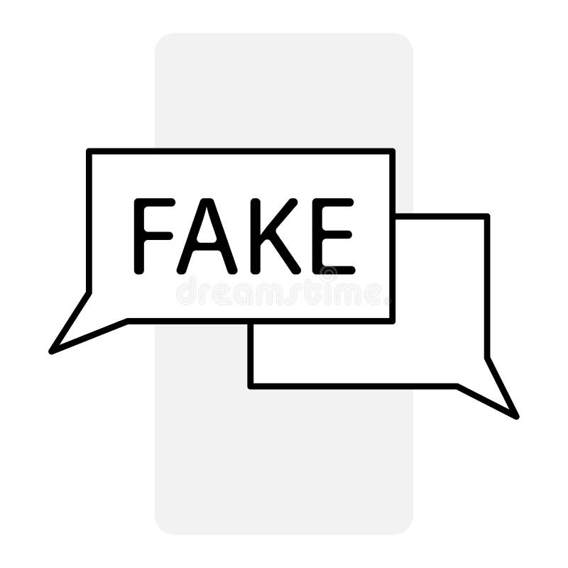 Linear Illustration with Fake Icon. Quality Design Element. Vector ...