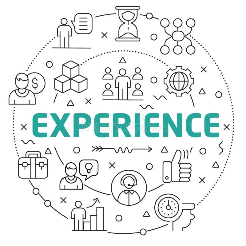 Linear Illustration for Presentations Round Experience Stock Vector ...