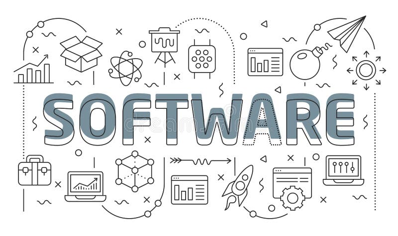 Linear Illustration Slide for the Presentation Software Stock Vector ...