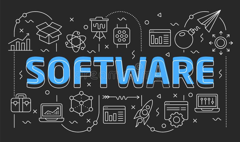 Linear Illustration Slide for the Presentation Software Stock Vector ...