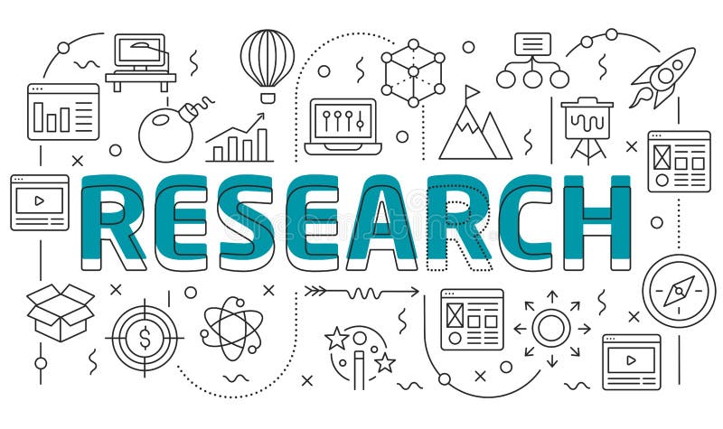 Linear Illustration Slide for the Presentation Research Stock Vector ...