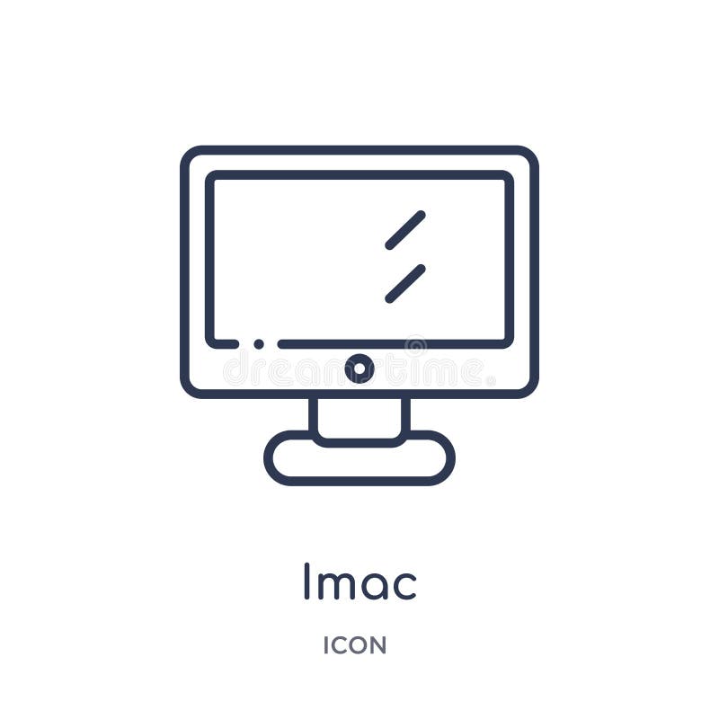 IMac Icon Vector Isolated on White Background, IMac Sign , Linear and ...