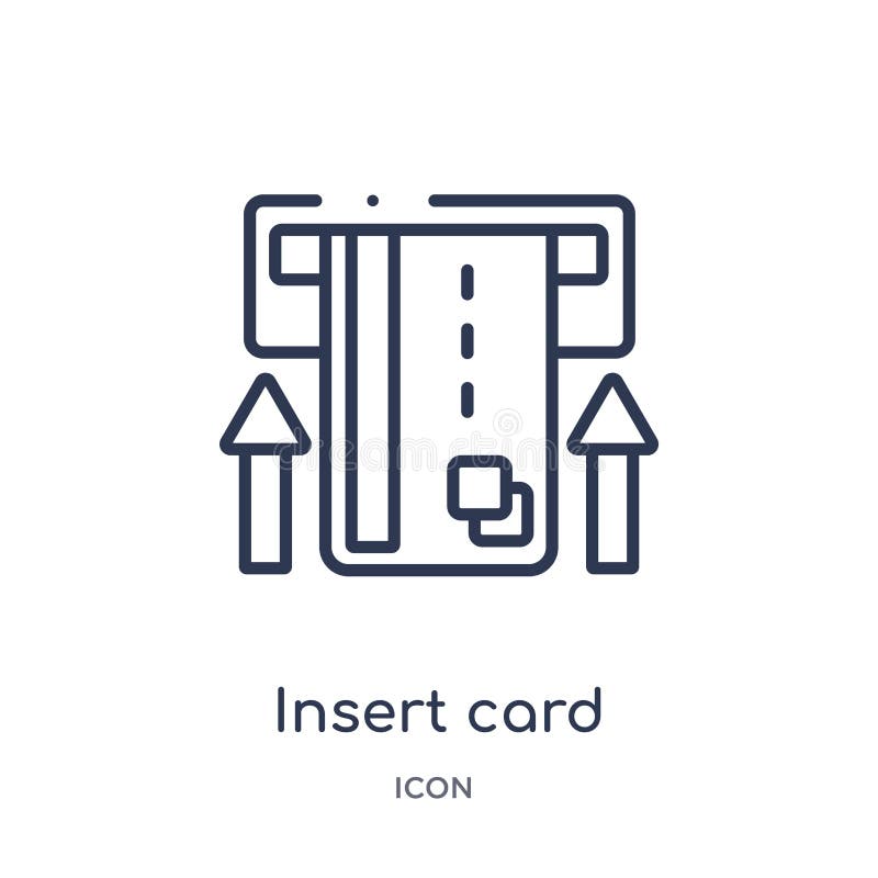 Insert Card Line Style Icon Stock Vector - Illustration of ecommerce ...