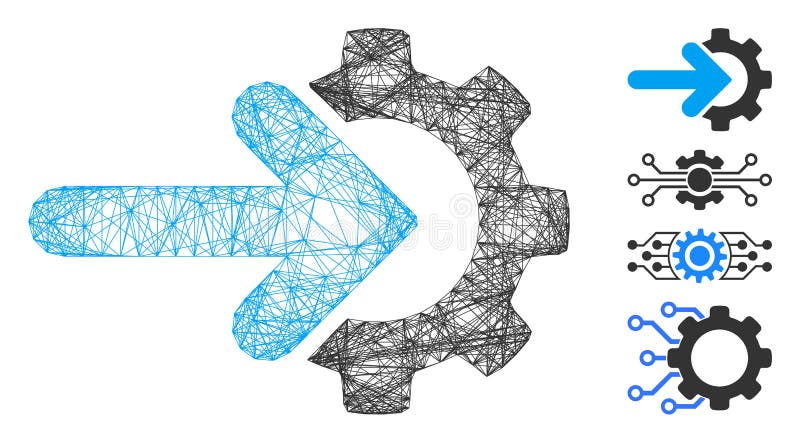Linear Integration Gear Vector Mesh Stock Image - Image of network ...