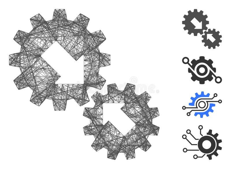 Linear Integration Gears Vector Mesh Stock Vector - Illustration of ...