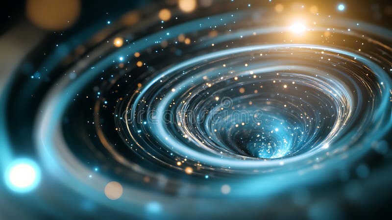 Linear Interstellar Space Spiral with a Blue Color. Stock Illustration ...