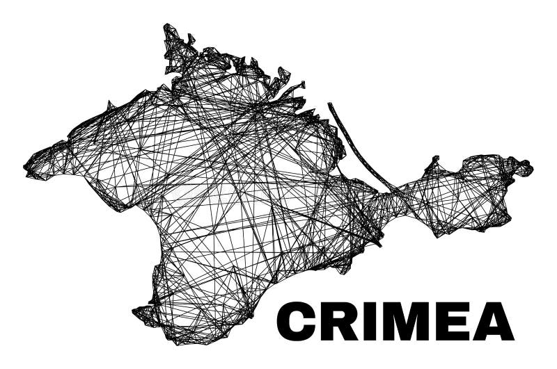 Linear Irregular Mesh Crimea Map Stock Vector - Illustration of vector ...