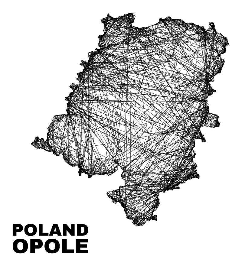 Linear Irregular Mesh Opole Voivodeship Map Stock Vector - Illustration ...