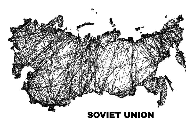 Linear Irregular Mesh Soviet Union Map Stock Vector - Illustration of ...