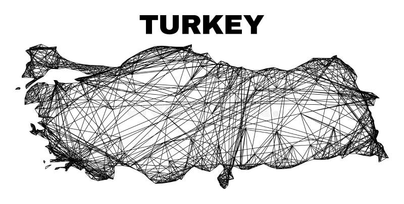 Linear Irregular Mesh Turkey Map Stock Vector - Illustration of ...