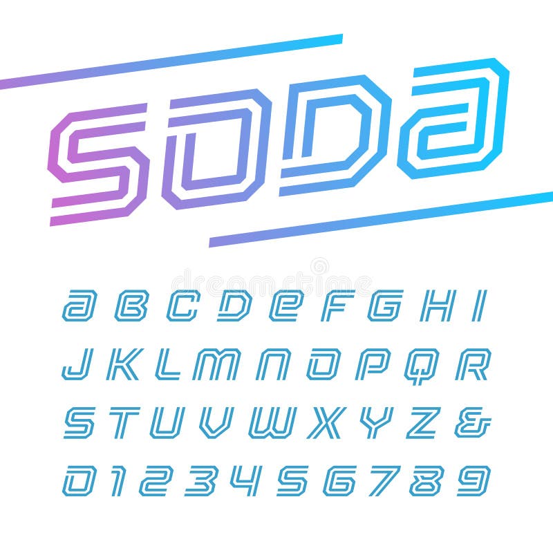 Linear Font. Vector Alphabet. Stock Vector - Illustration of power ...