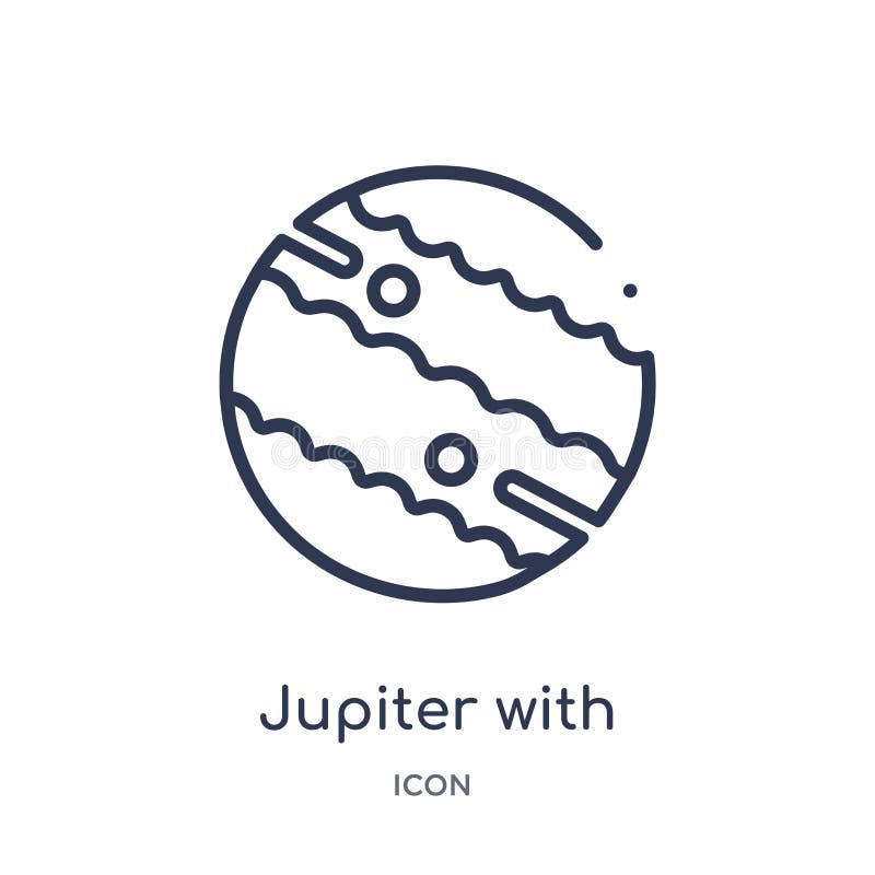 Linear Jupiter with Satellite Icon from Astronomy Outline Collection ...