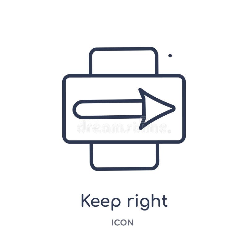 Linear Keep Right Icon from Alert Outline Collection. Thin Line Keep ...