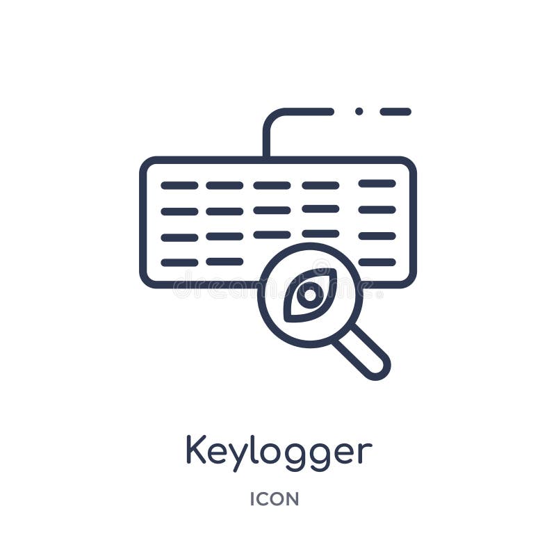 Linear Keylogger Icon From Cyber Outline Collection Thin Line Keylogger Vector Isolated On 7254