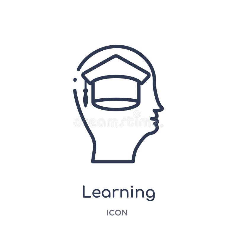 Linear Learning Icon from Brain Process Outline Collection. Thin Line ...