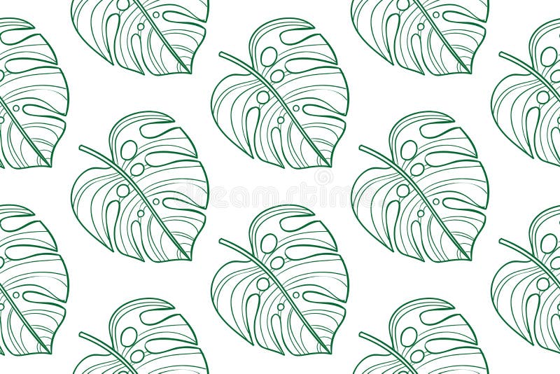 Linear Leaves in a Seamless Texture Stock Illustration - Illustration ...