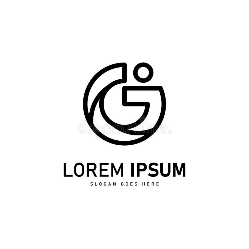Linear Letter Gj Logo Template Design Isolated on White Background ...