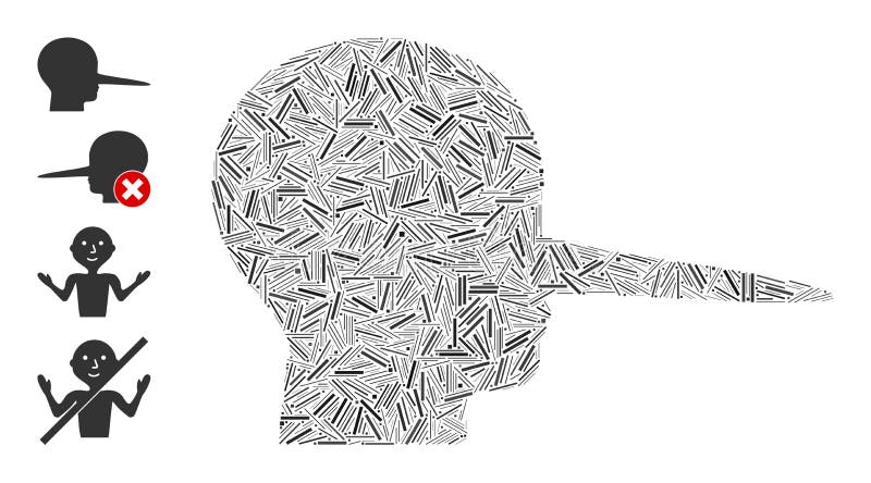 Linear Liar Icon Vector Collage Stock Vector - Illustration of lier ...