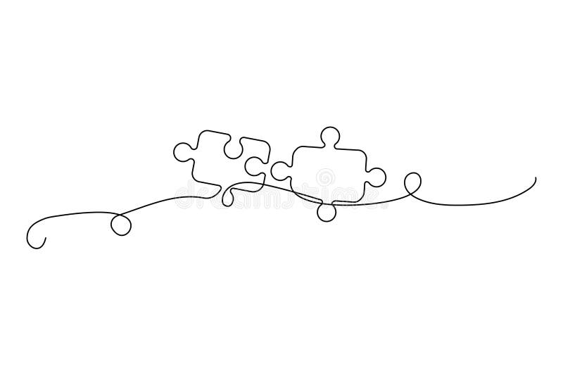 Linear Linepuzzles for Game Design. Single Line. Jigsaw Puzzle. Vector ...