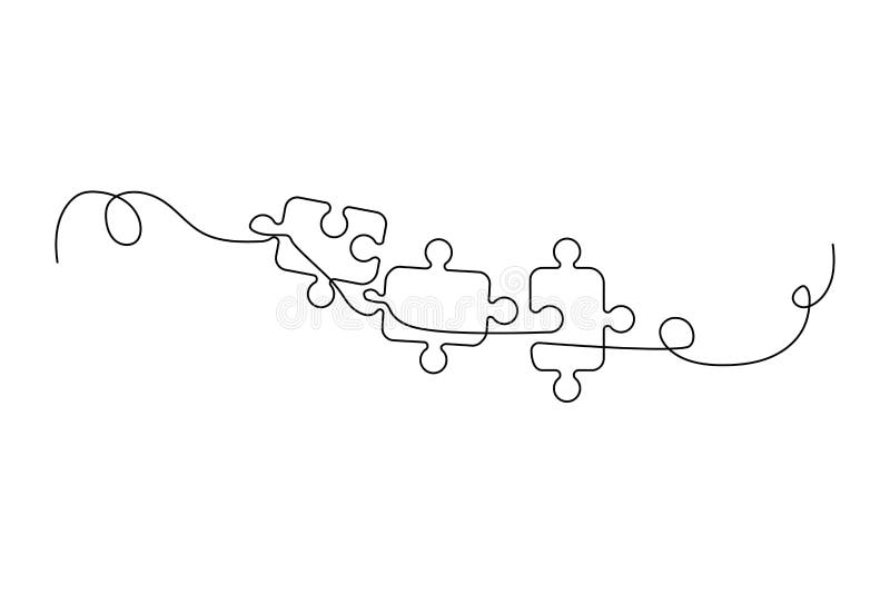 Linear Linepuzzles for Game Design. Single Line. Jigsaw Puzzle. Vector ...
