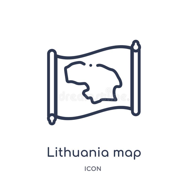 Linear Lithuania Map Icon from Countrymaps Outline Collection. Thin ...