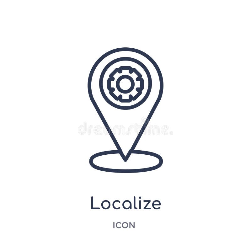 Linear Locator Icon from Maps and Flags Outline Collection. Thin Line ...