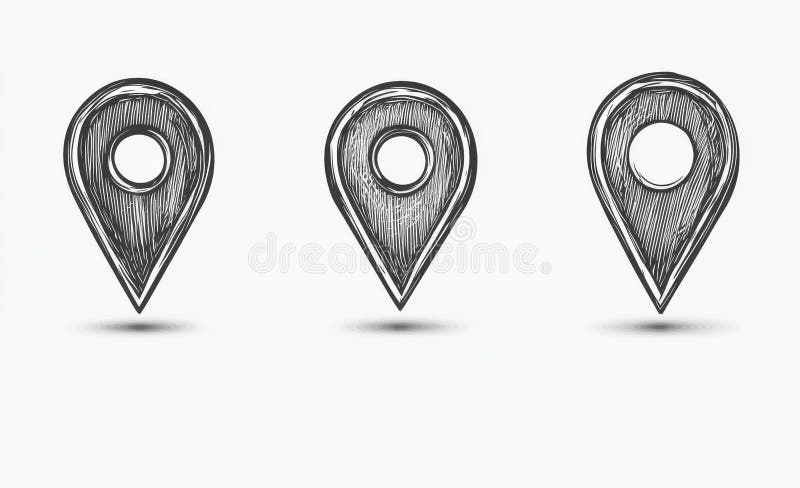 A Linear Location Icon Set Featuring Gps, Map Pins, Checkpoints, and ...