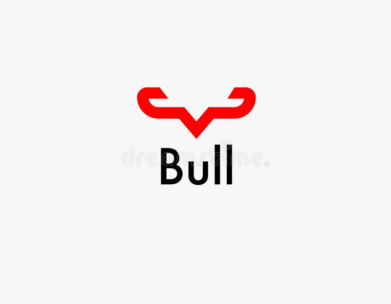 Linear Red Logo Abstract Horn Bull Stock Vector - Illustration of ...