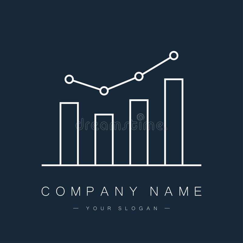 Linear Logo Business Graphics. Financial Chart. Growth Chart. Vector ...