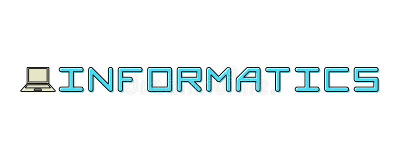 Linear Logo for Informatics. Laptop Icon and Text Stock Vector ...