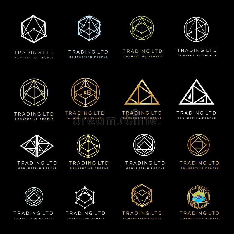 Linear logo set vector. stock vector. Illustration of calligraphic ...