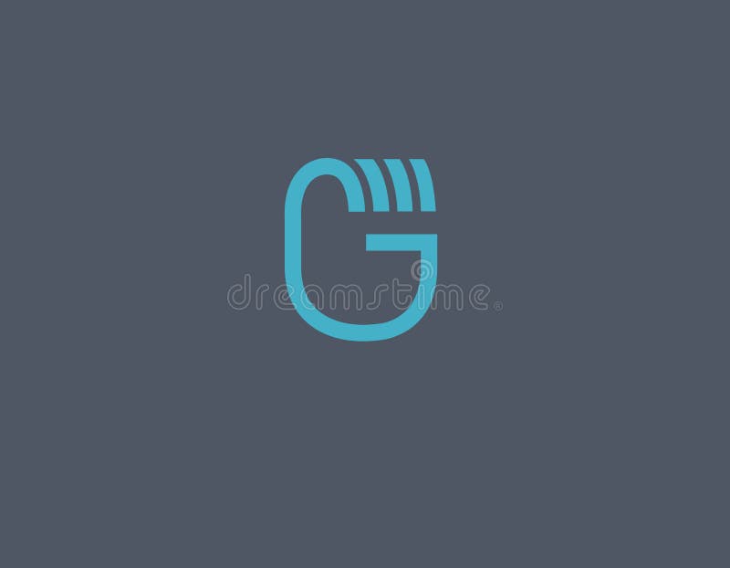 Linear Logo Typography Letter G and Hand for Business Company Stock ...