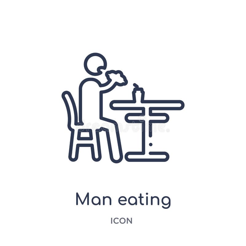 Man Eating Icon in Trendy Design Style. Man Eating Icon Isolated on ...