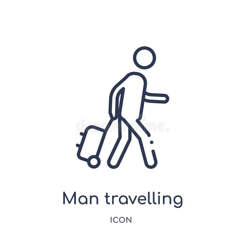 Linear Man Travelling Icon from Behavior Outline Collection. Thin Line ...