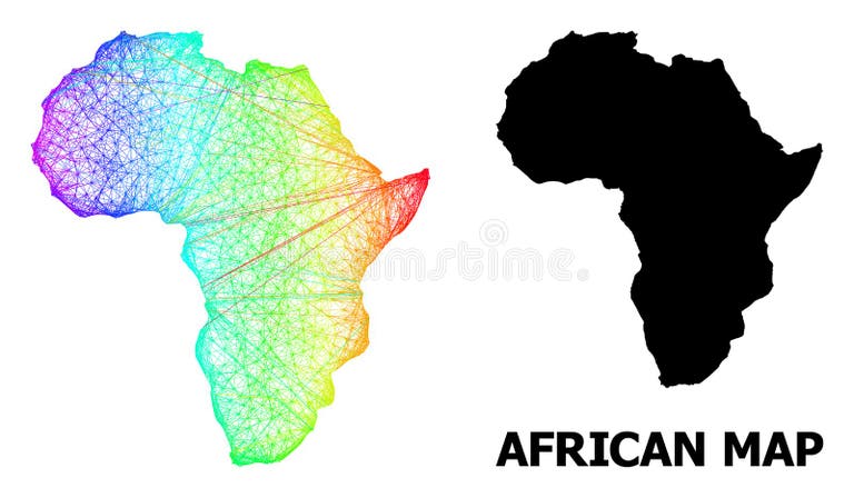 Linear Map of Africa with Spectral Gradient Stock Vector - Illustration ...