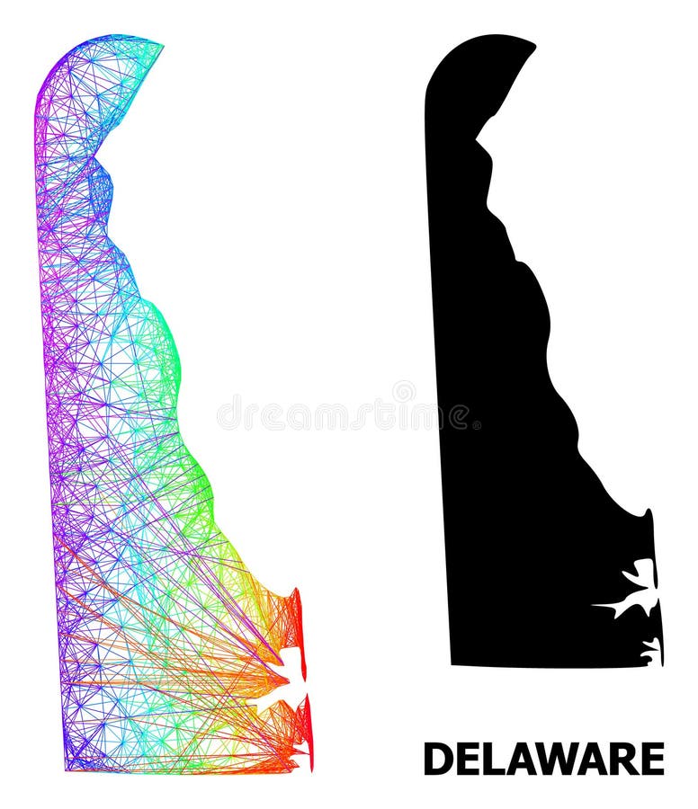 Linear Map of Delaware State with Spectrum Gradient Stock Vector ...