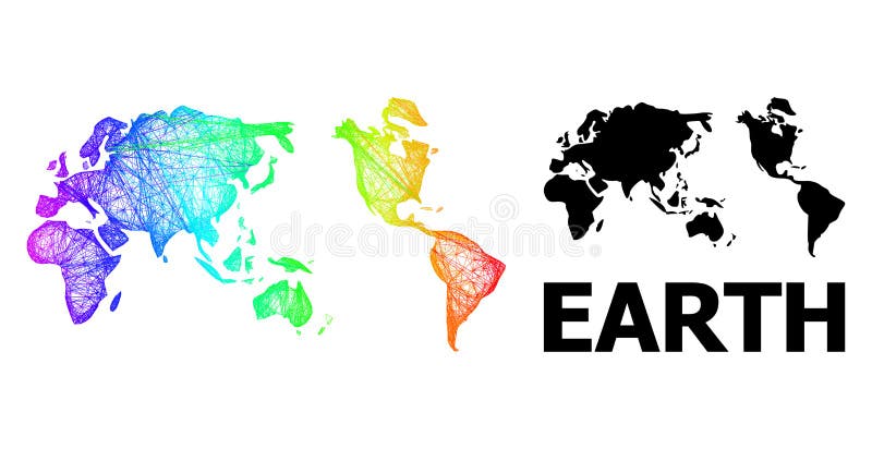 Linear Map of Earth with Spectral Gradient Stock Vector - Illustration ...