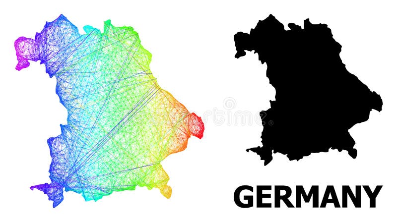 Linear Map of Germany with Rainbow Colored Gradient Stock Vector ...