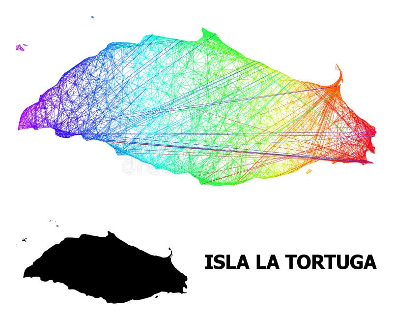 Linear Map of Isla La Tortuga with Spectrum Gradient Stock Vector ...