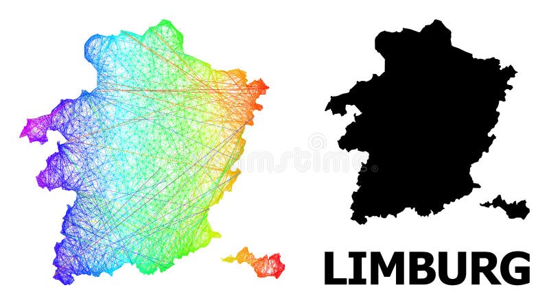 Linear Map of Limburg Province with Spectrum Gradient Stock Vector ...