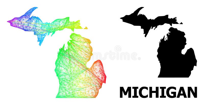 Linear Map of Michigan State with Spectrum Gradient Stock Vector ...